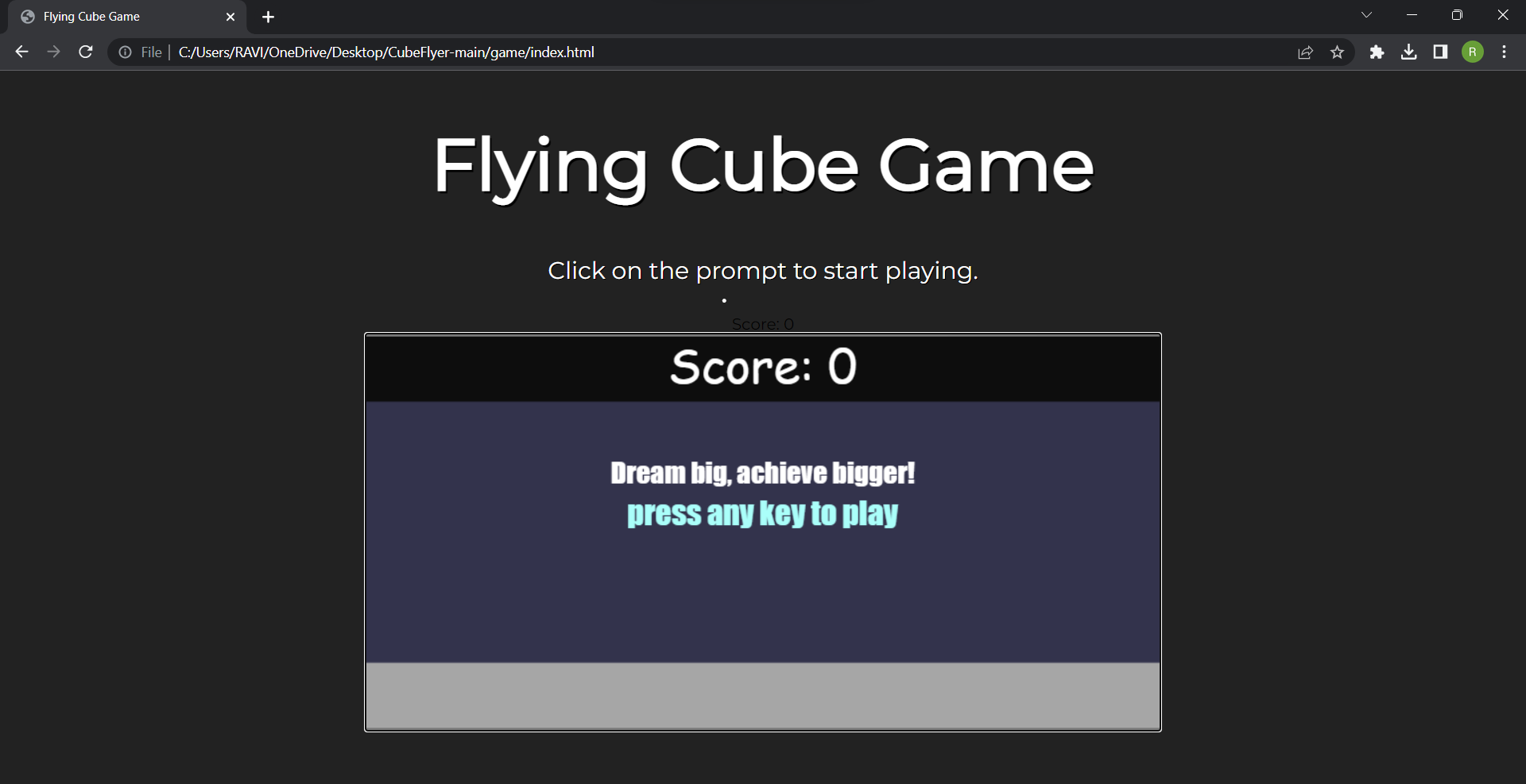 Flying Cube Game | Devpost