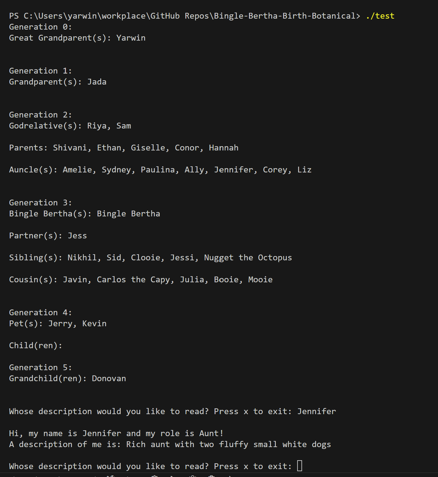 Bingle Bertha Birth Botanical | Devpost