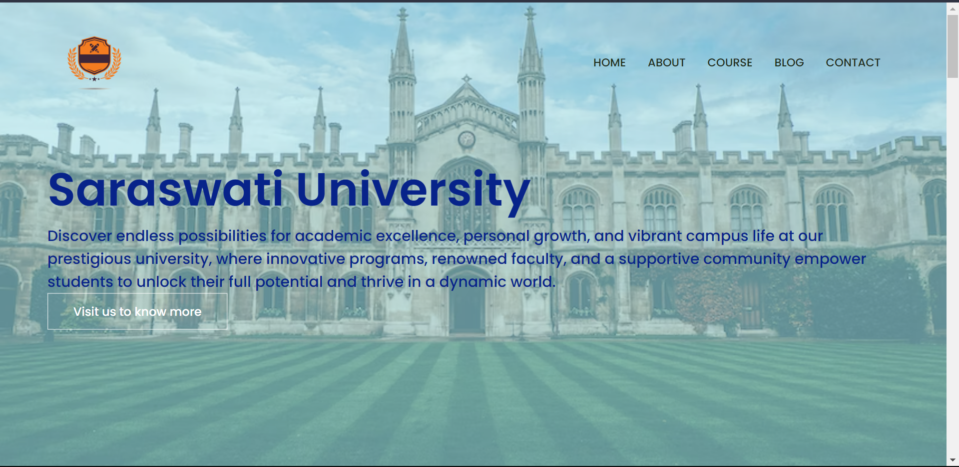 Saraswati University Website | Devpost