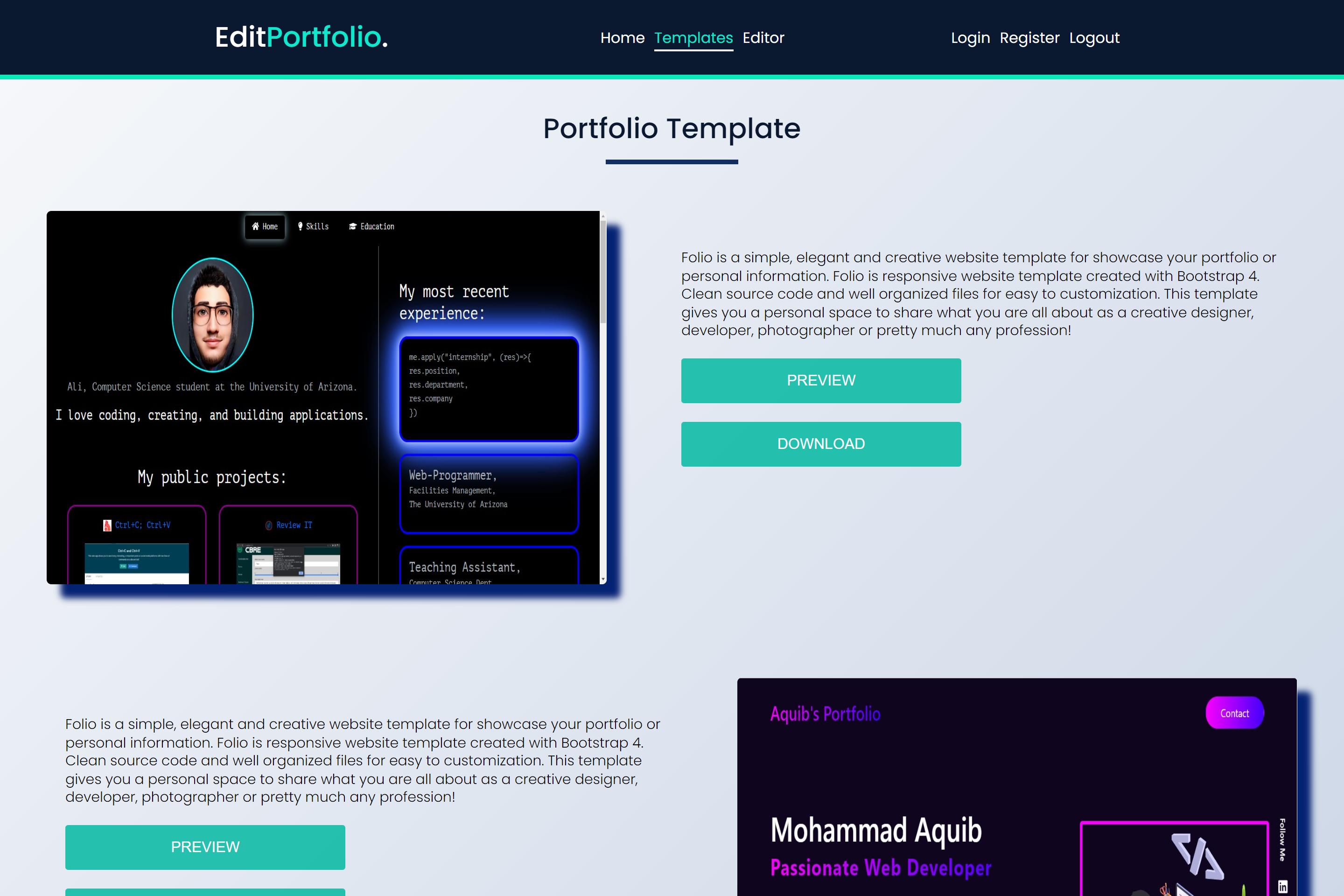 EditPortfolio | Devpost