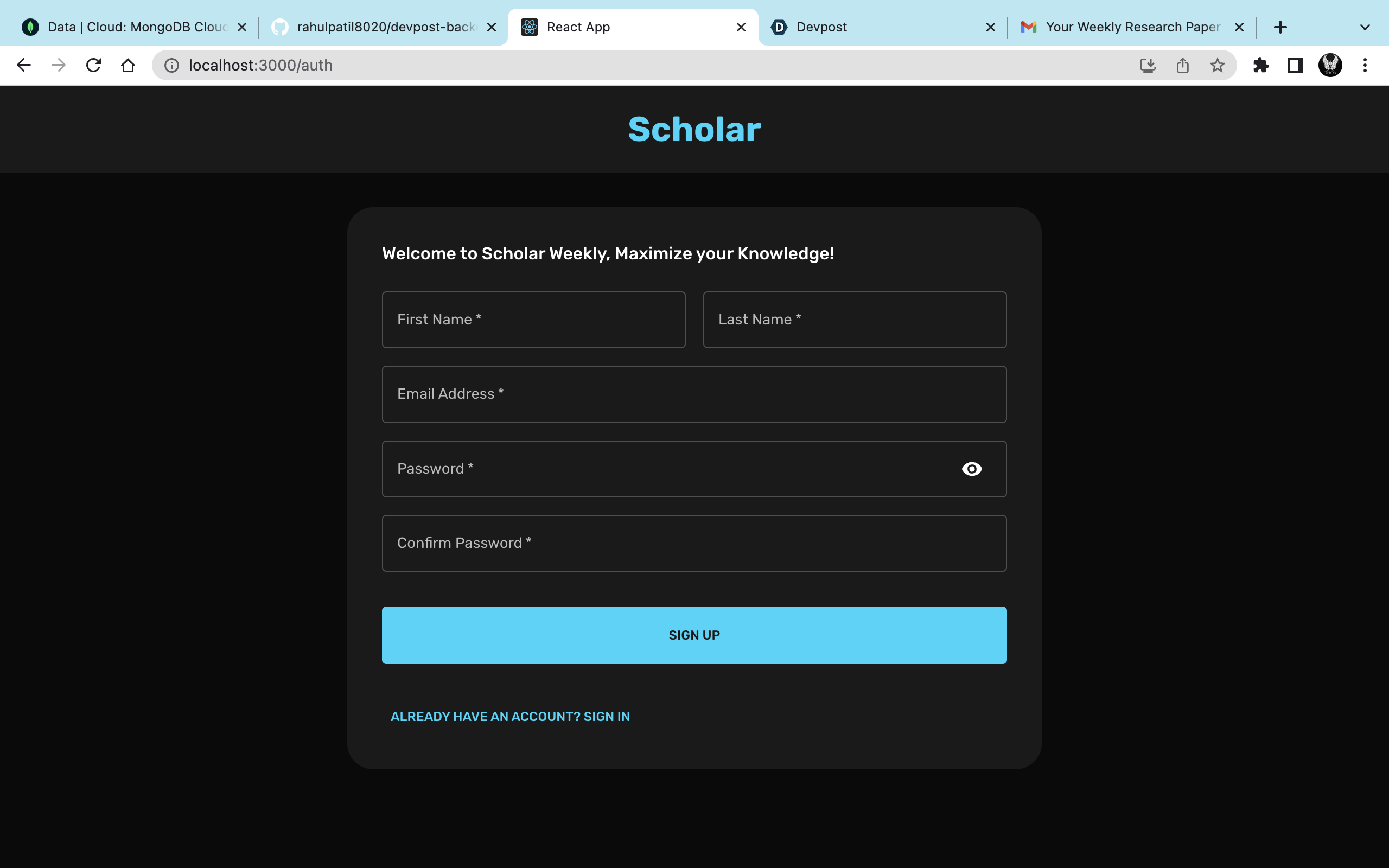 Scholar Weekly | Devpost