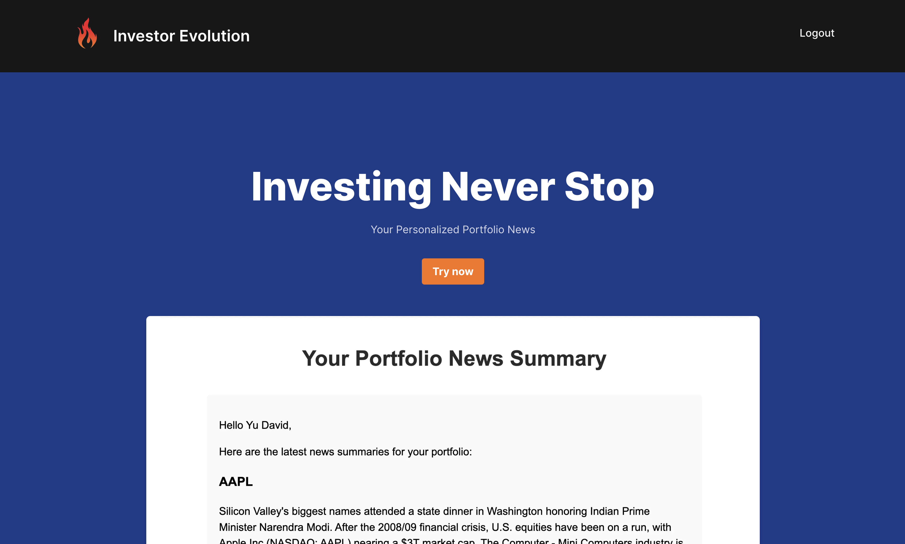 Investor Evolution | Devpost