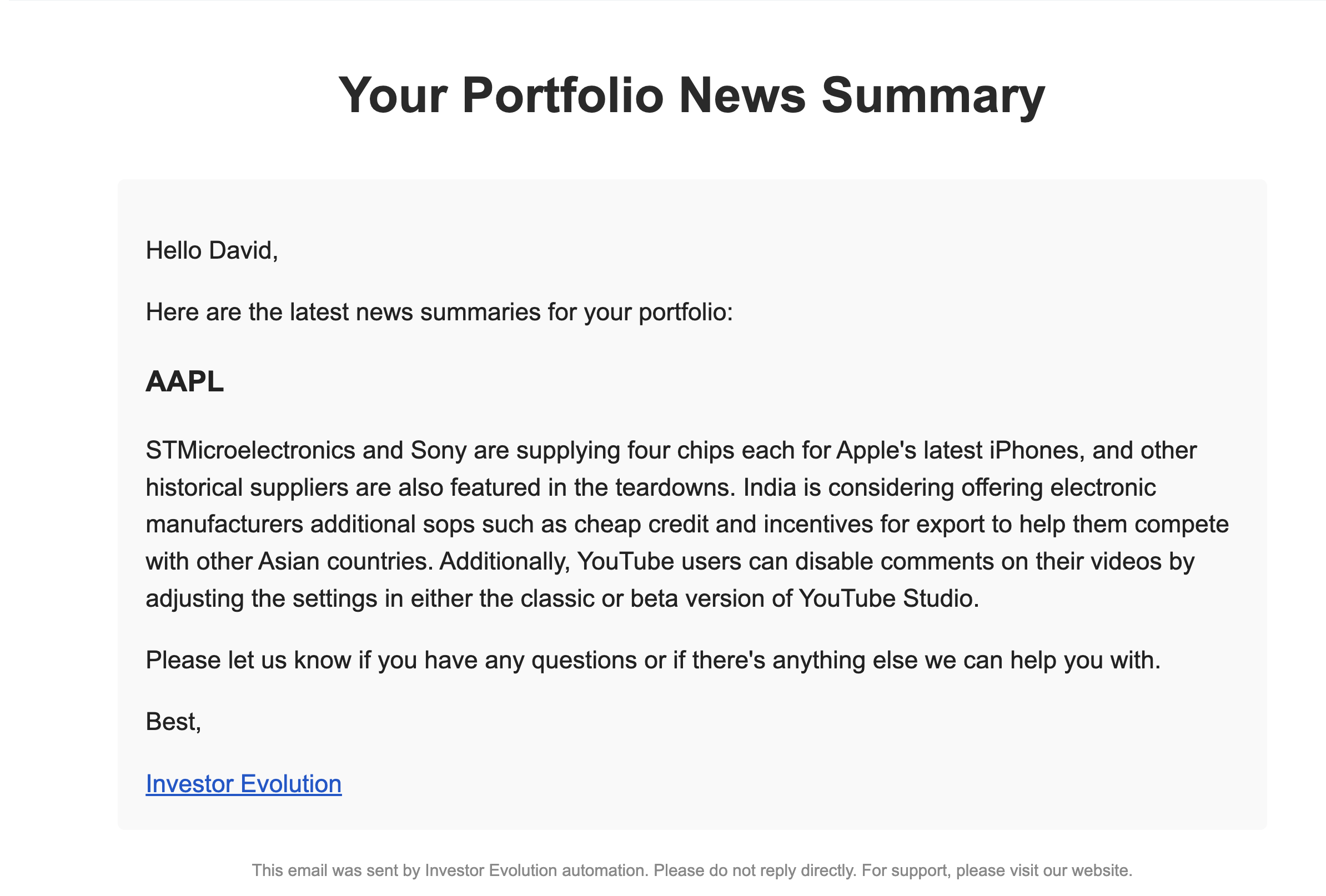 Investor Evolution | Devpost