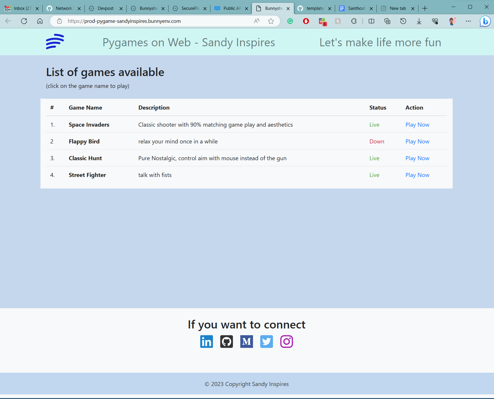 Pygames On Web Devpost