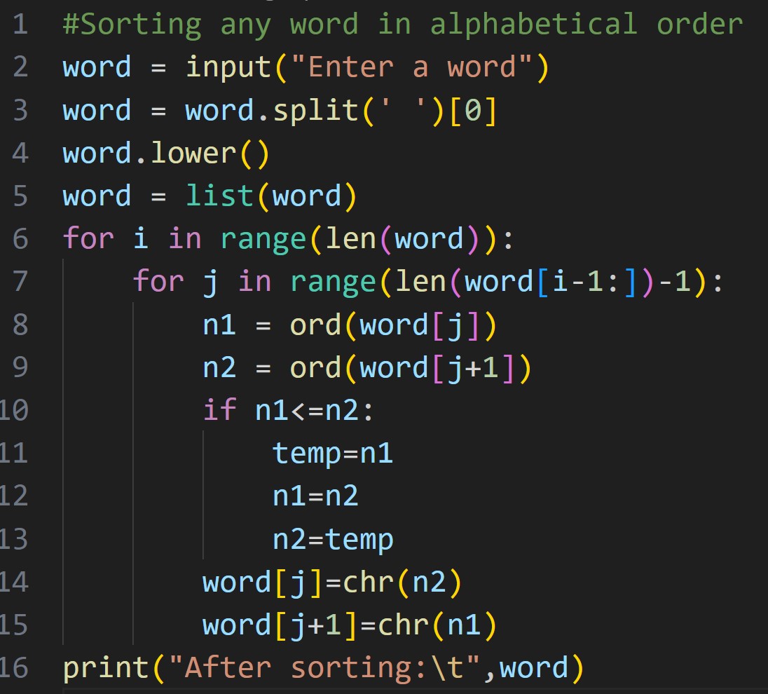 Sort a list | Devpost