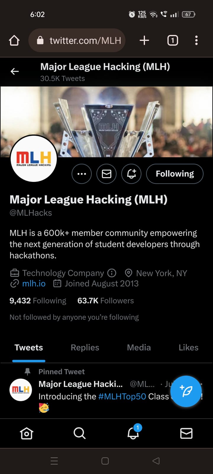 FOLLOWED MLH ON TWITTER | Devpost