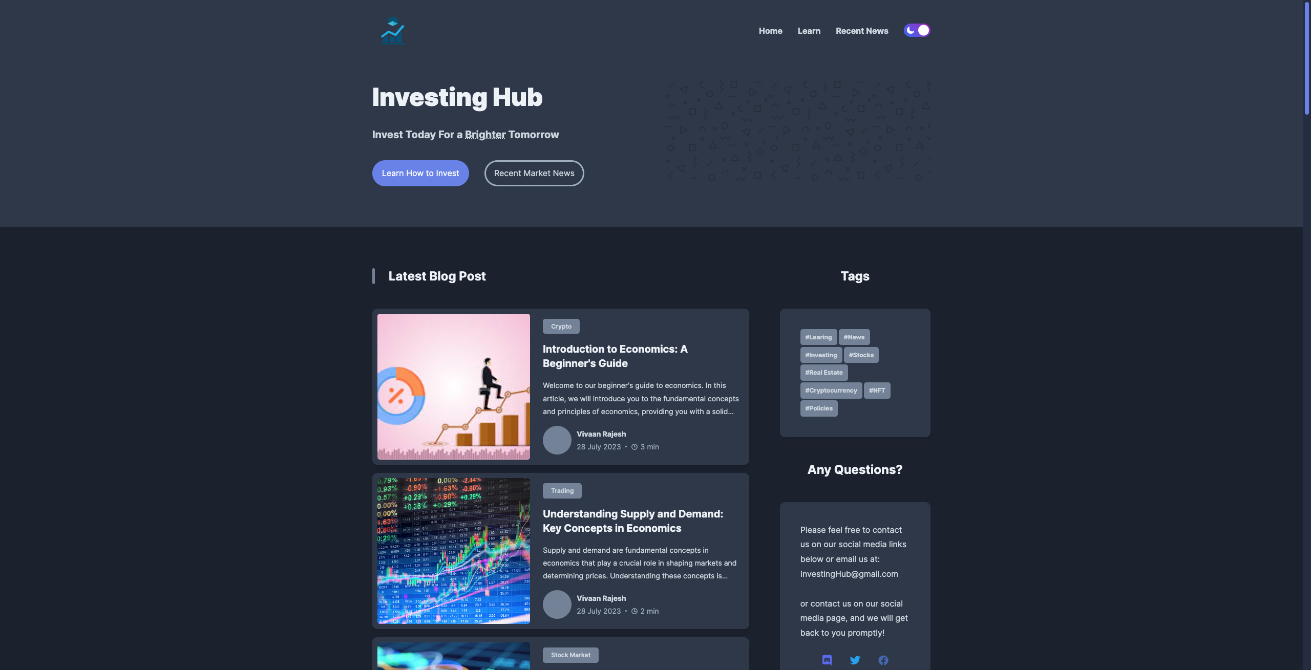 Investing Hub | Devpost