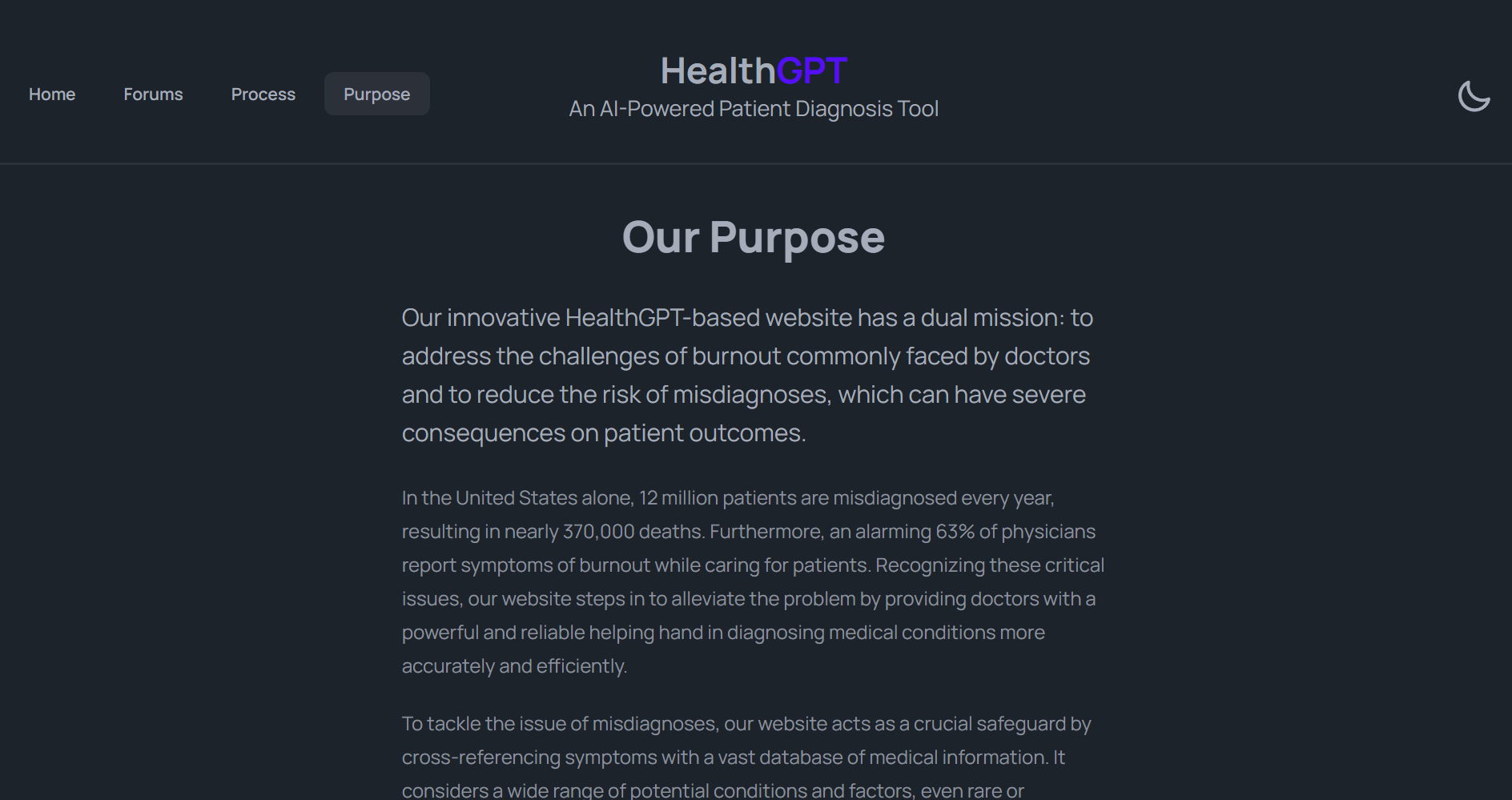 HealthGPT: An AI-Powered Healthcare Diagnosis Tool | Devpost