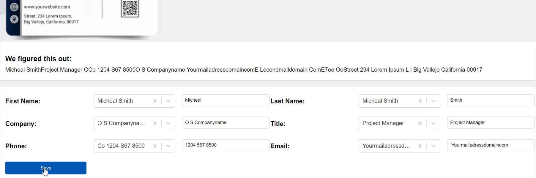 Business card scanner | Devpost
