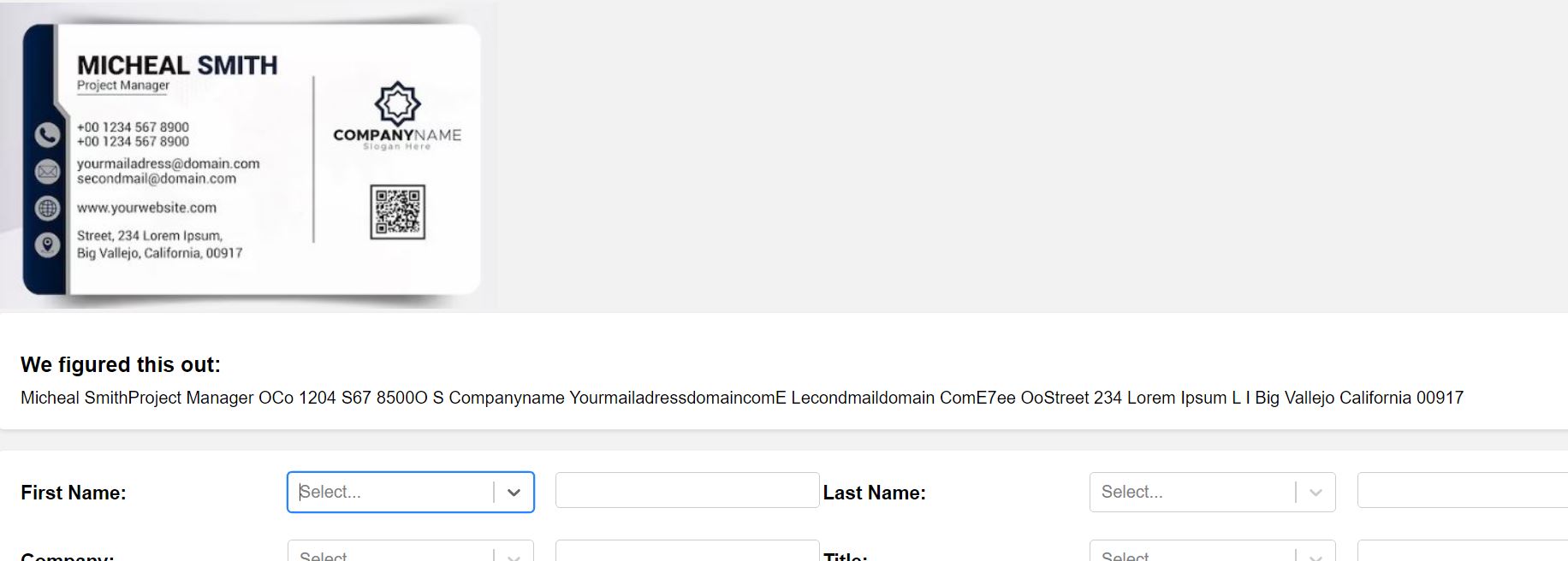 Business card scanner | Devpost