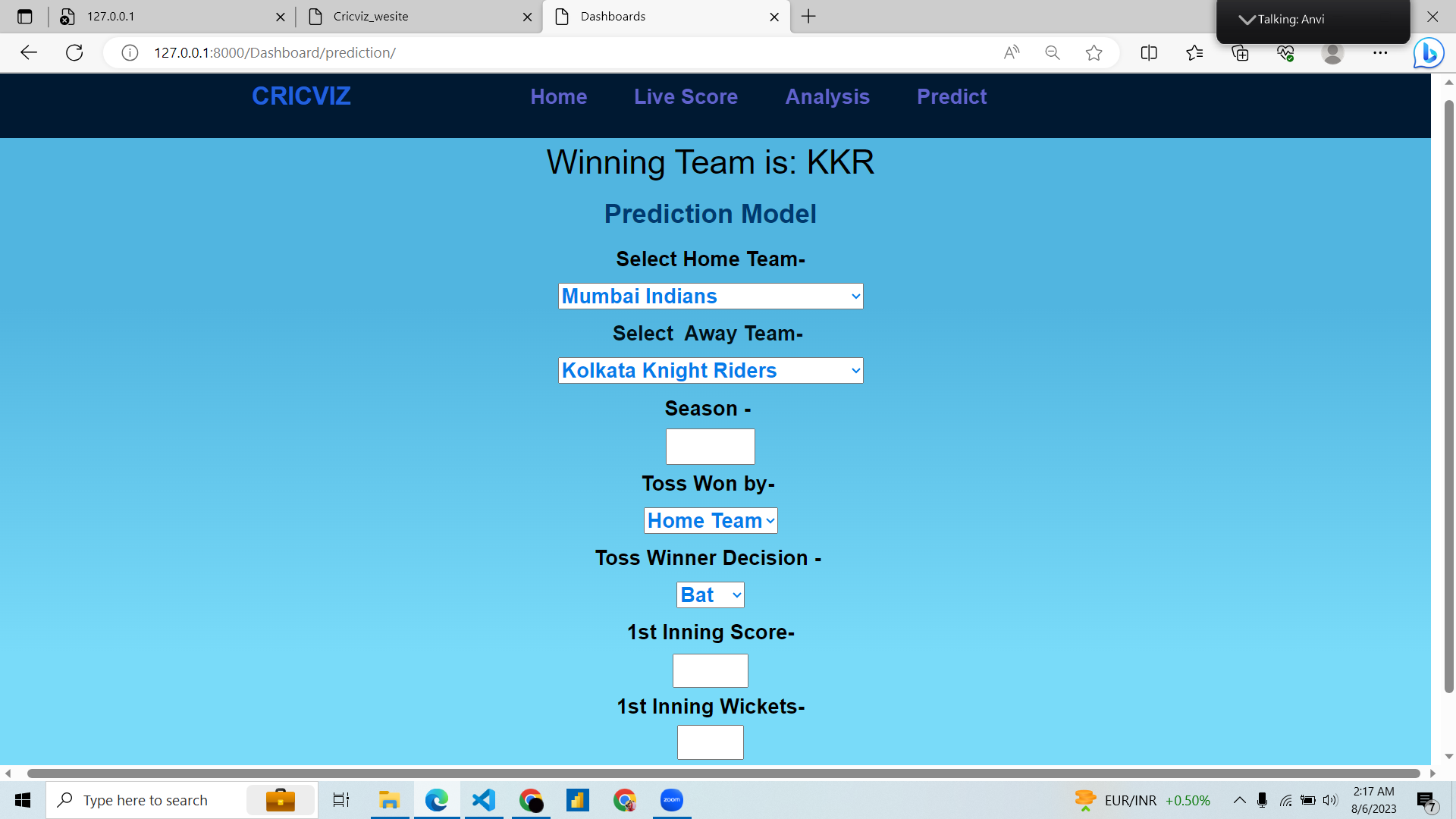Team 288_Cricviz | Devpost