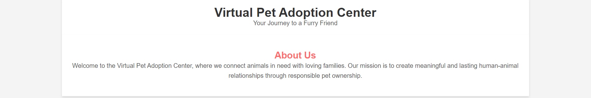 Virtual Pet Adoption Center | Devpost