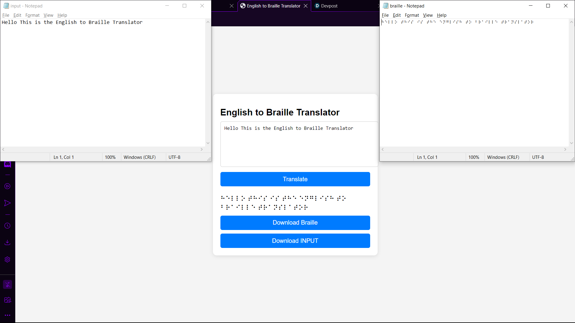 English To Braille Translator | Devpost