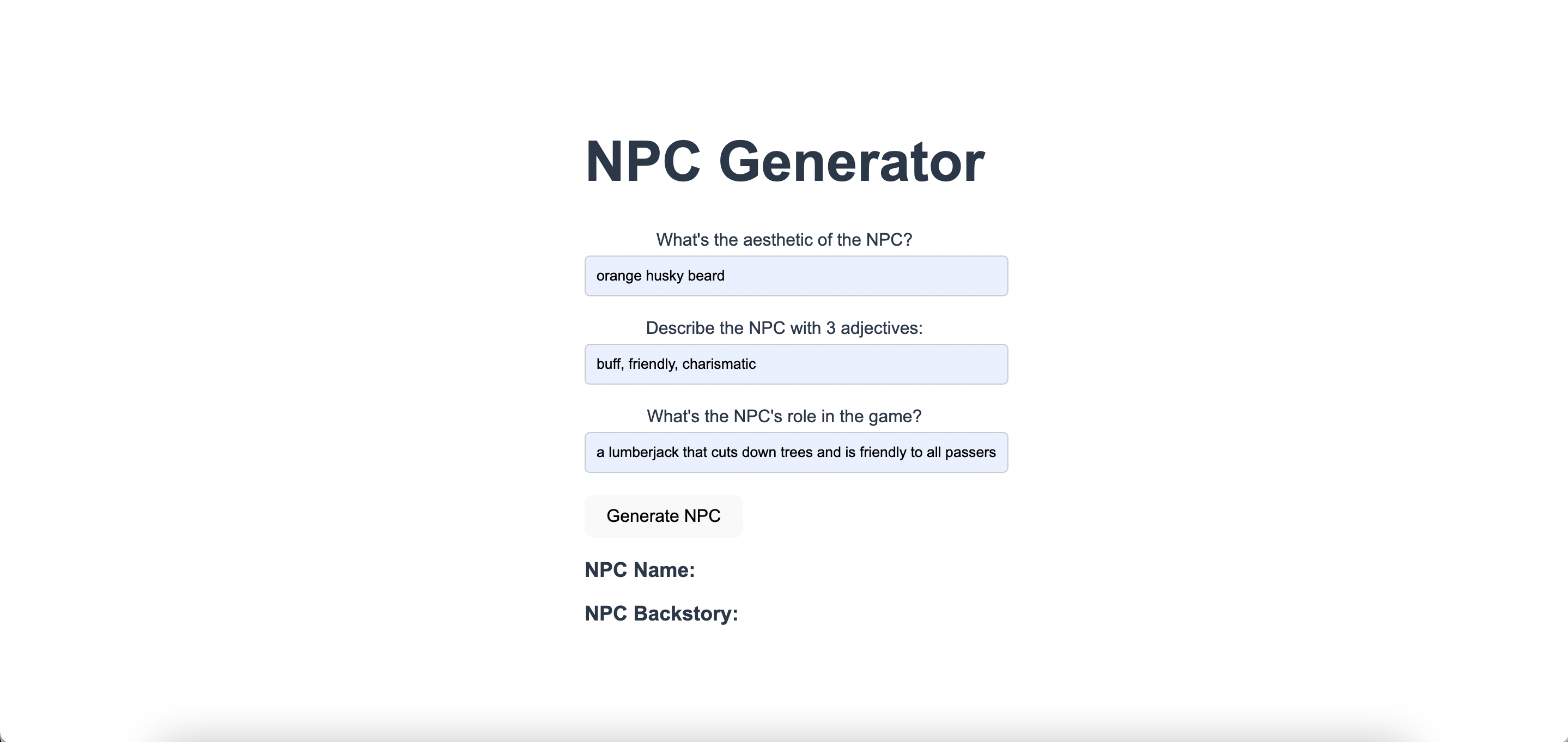 Npcgeneratorakshat M Devpost