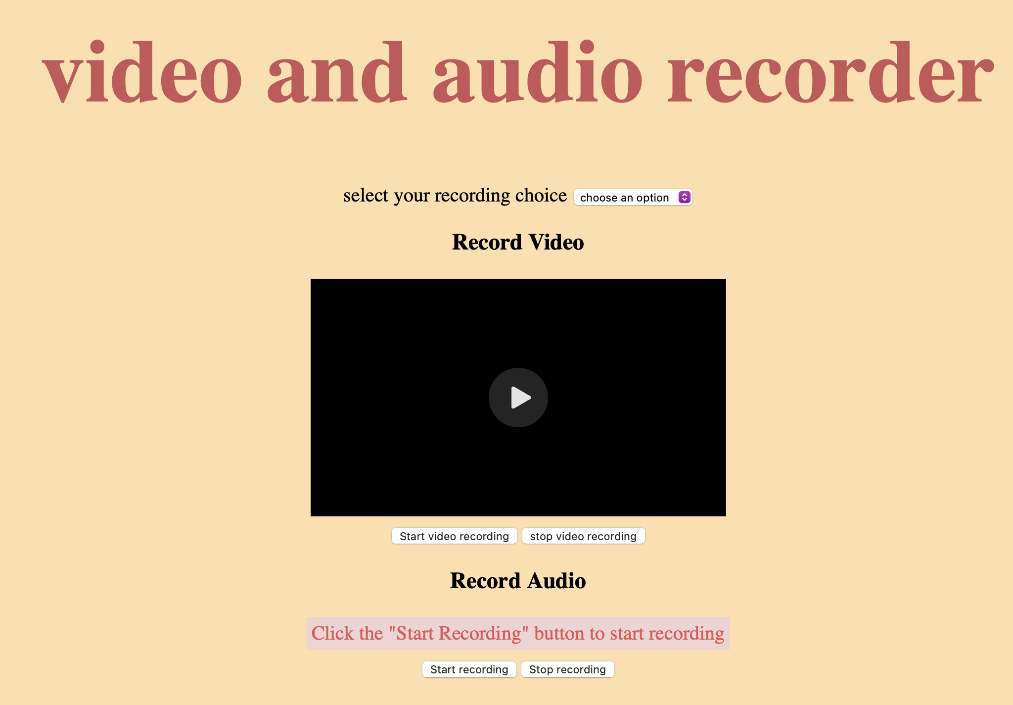 video and audio recorder | Devpost