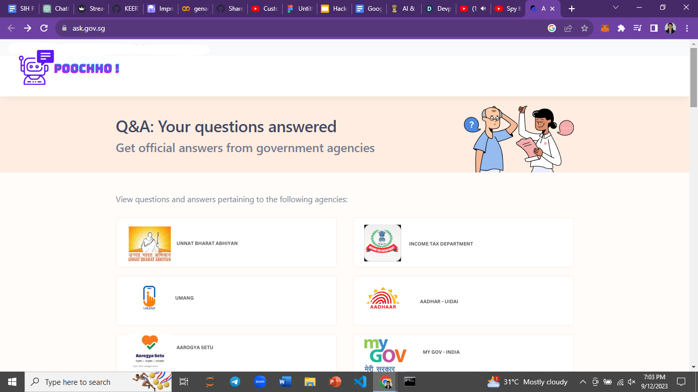 Poochho! - All in One Govbot | Devpost