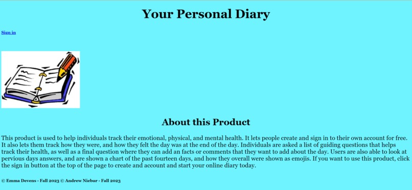 My Personal Diary | Devpost