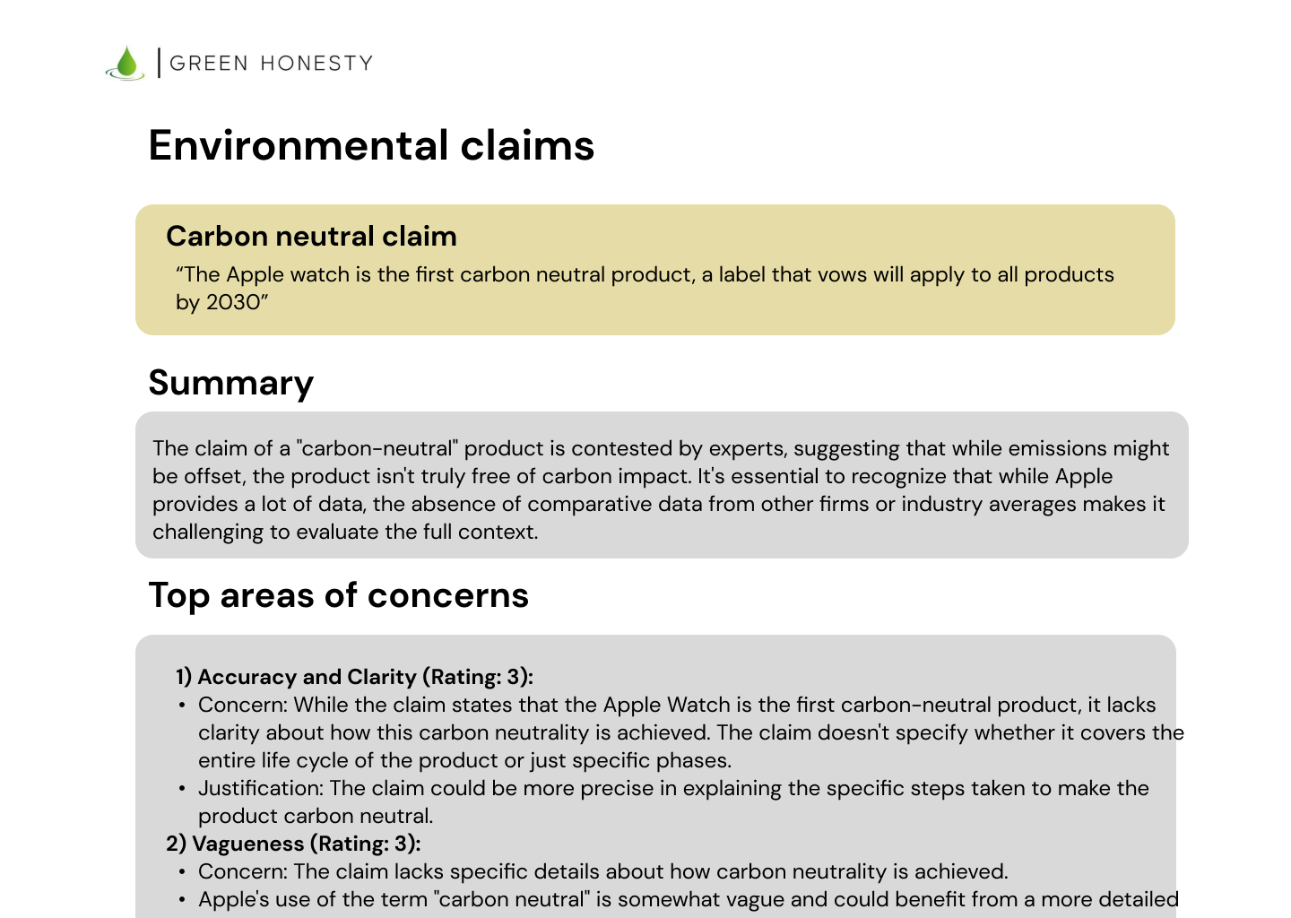 Green Honesty | Devpost