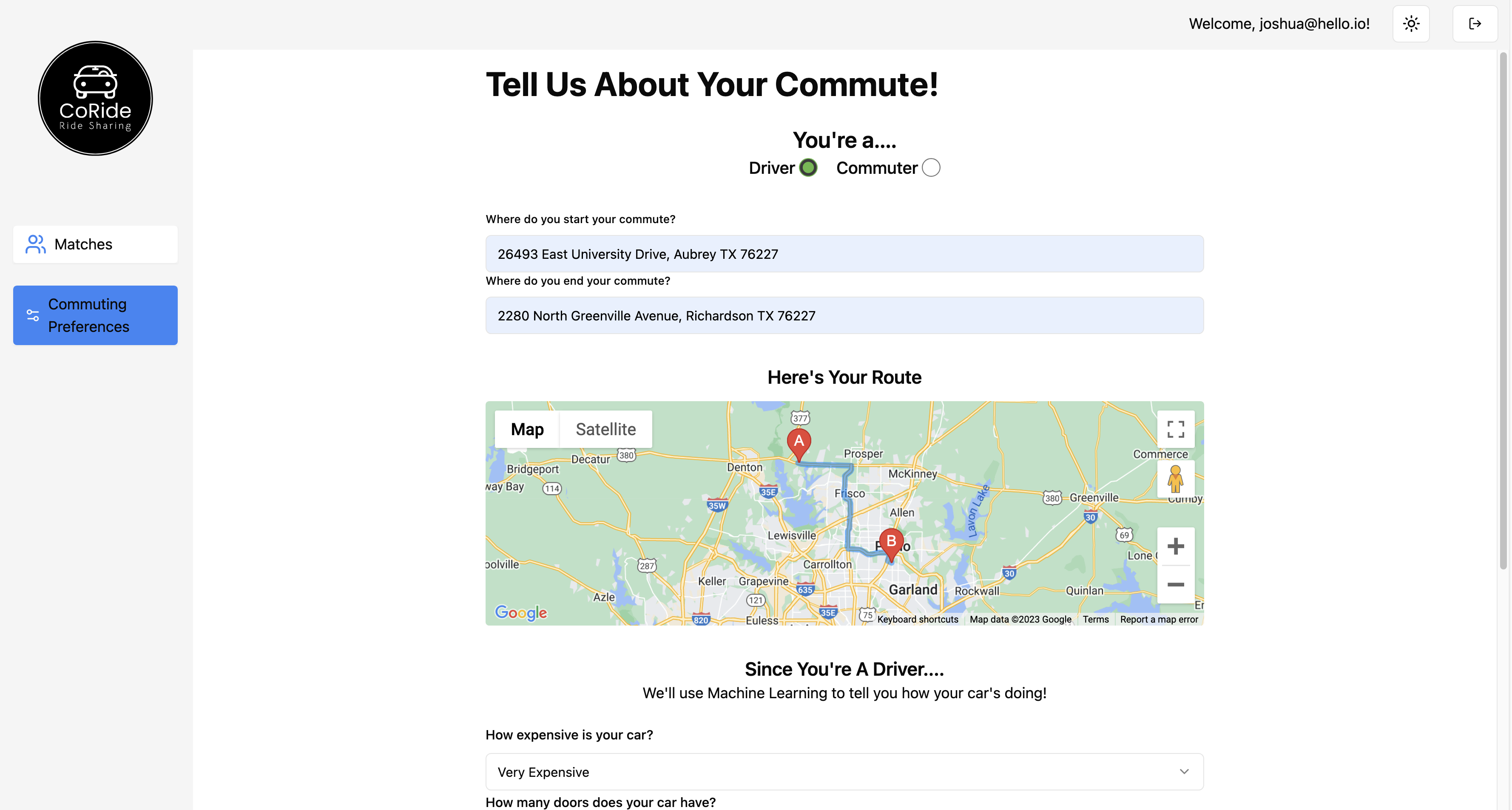 Co-Ride | Easy Ride Sharing! | Devpost