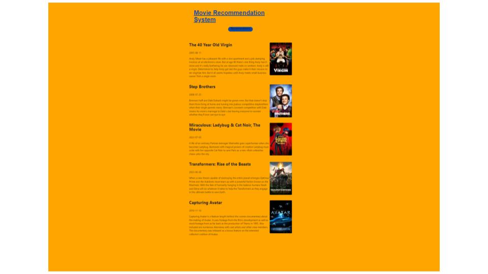 Movie Recommendation | Devpost