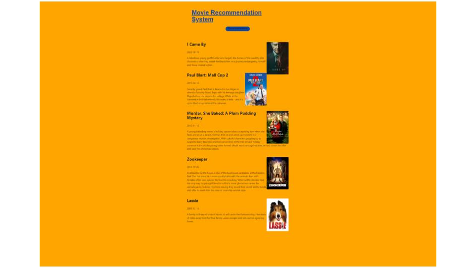 Movie Recommendation | Devpost