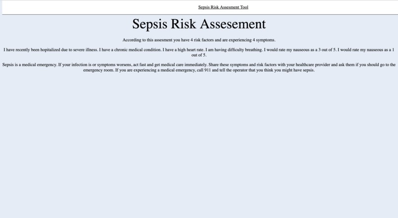 Sepsis Risk Assessment Tool | Devpost