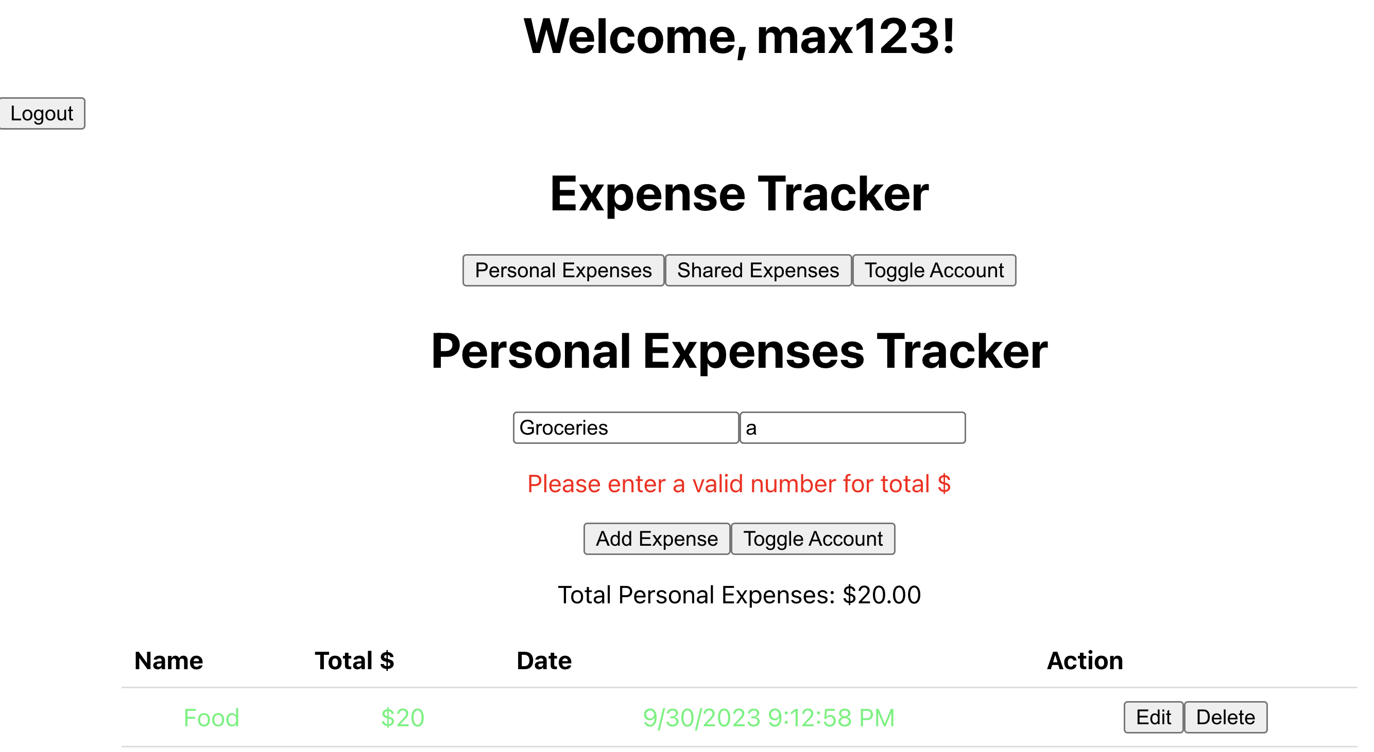 Personal and Shared Expenses Tracker | Devpost