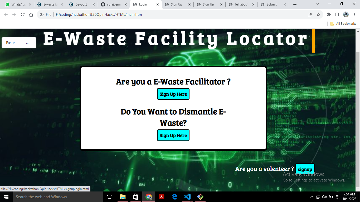 E-waste facility locator | Devpost