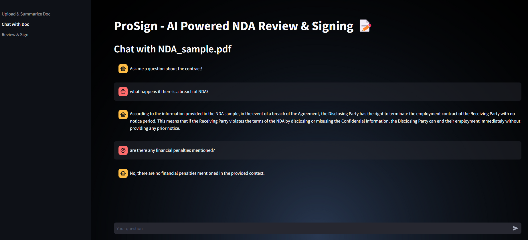 ProSign - AI-powered NDA review & signing | Devpost