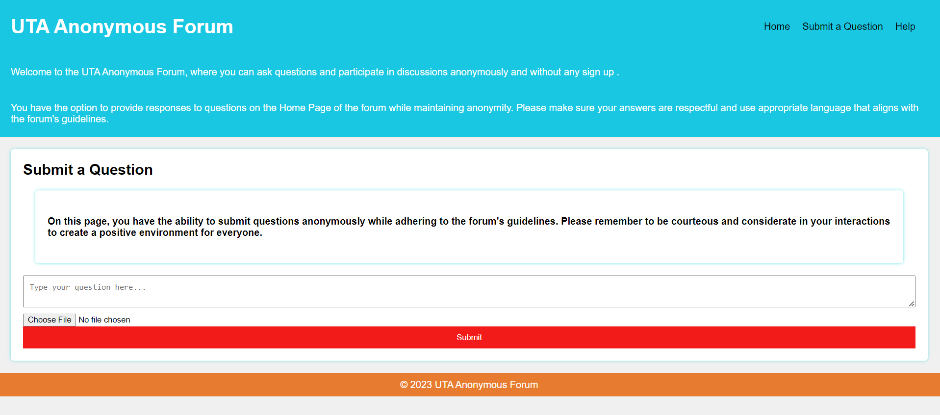 UTA Anonymous Forum | Devpost