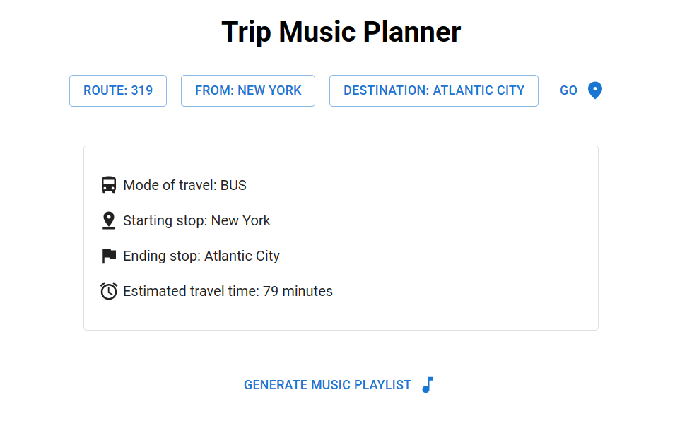 Trip Music Planner | Devpost