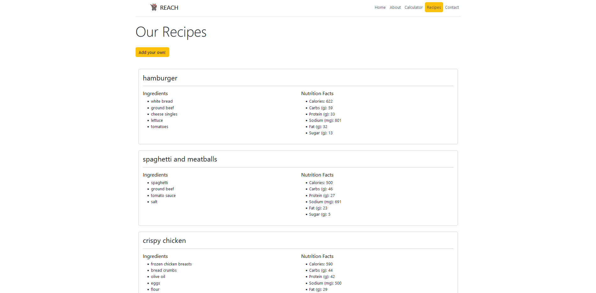 Relief Empowerment & Assistance for Community Hunger (REACH) | Devpost