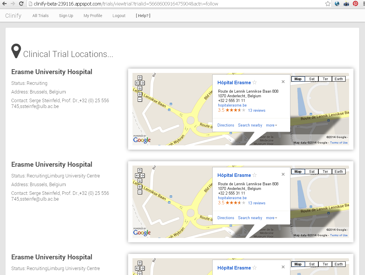 Clinify Collaboration Platform for clinical trials | Devpost