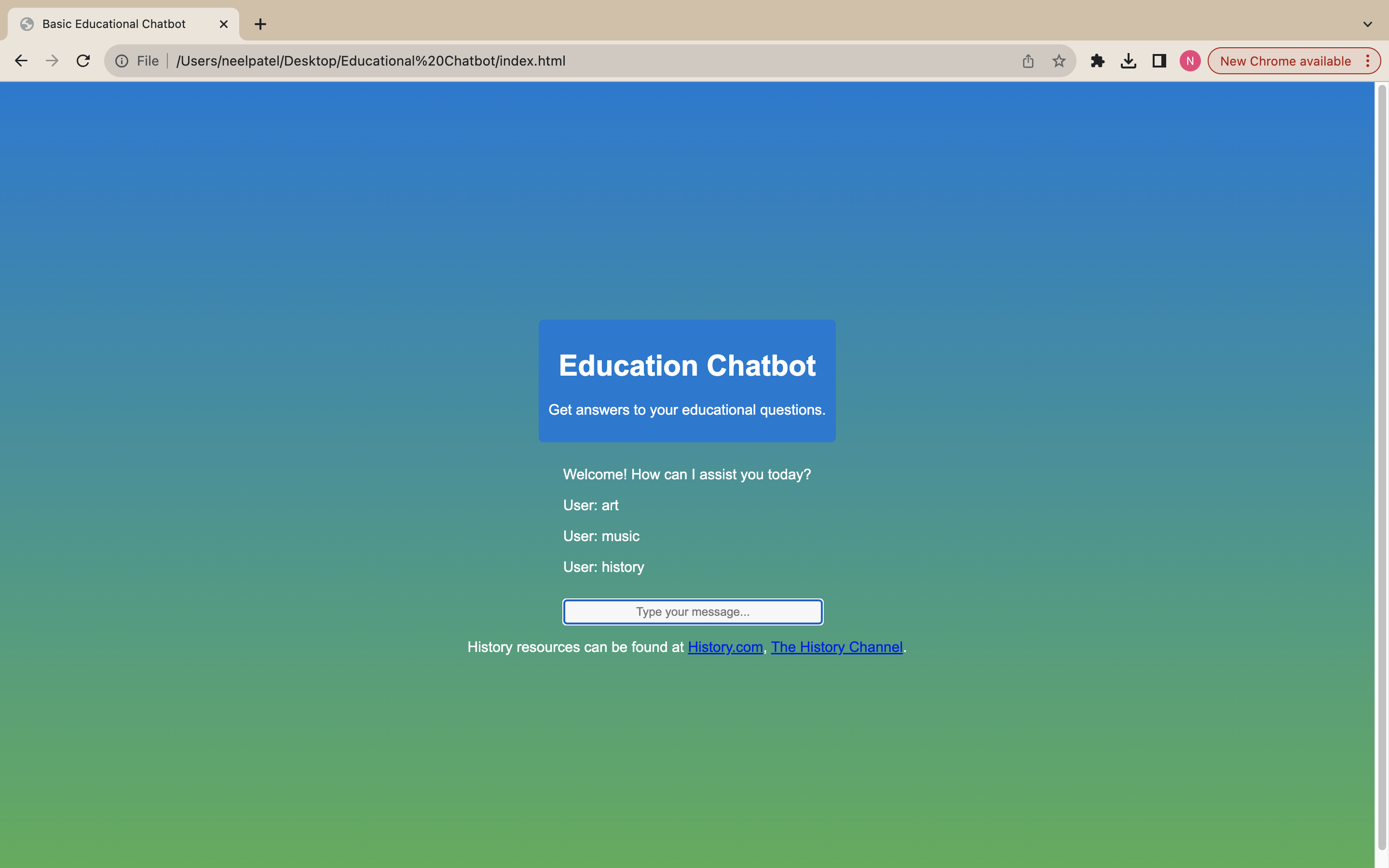 Educational Chatbot | Devpost