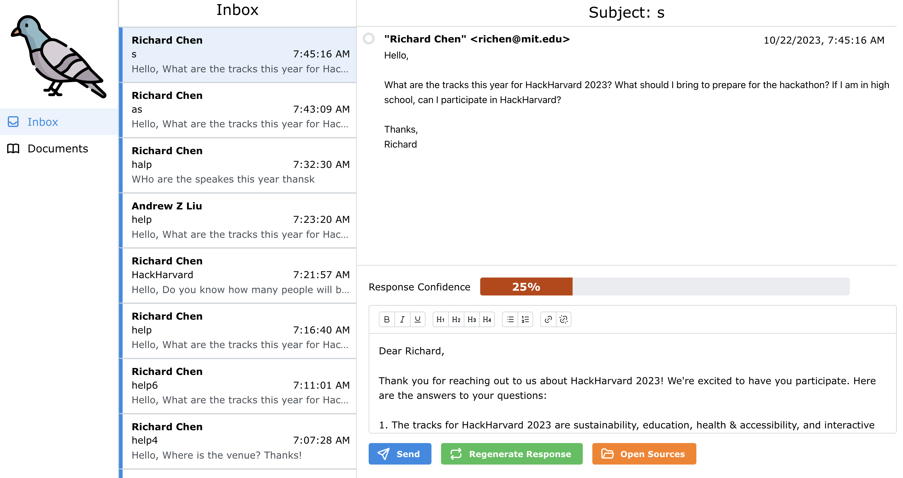 Pigeon: Your Personal Email Assistant | Devpost