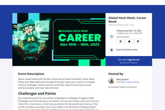 Register for career week | Devpost