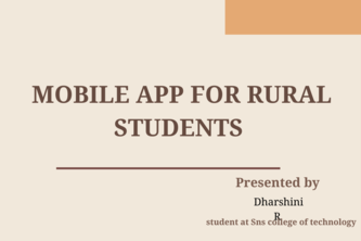Mobile app for rural students | Devpost