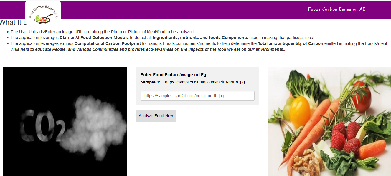 Foods Carbon Emission AI By Clarifai | Devpost
