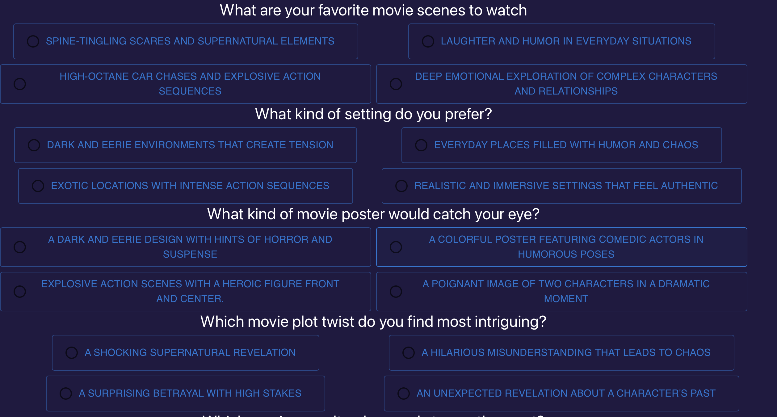 Movie Recommendation Quiz | Devpost