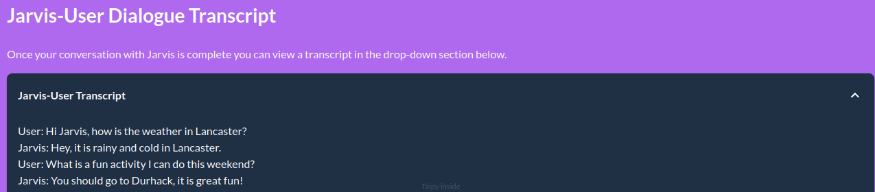 Model Taipy Gui For Jarvis Ai Assistant Devpost