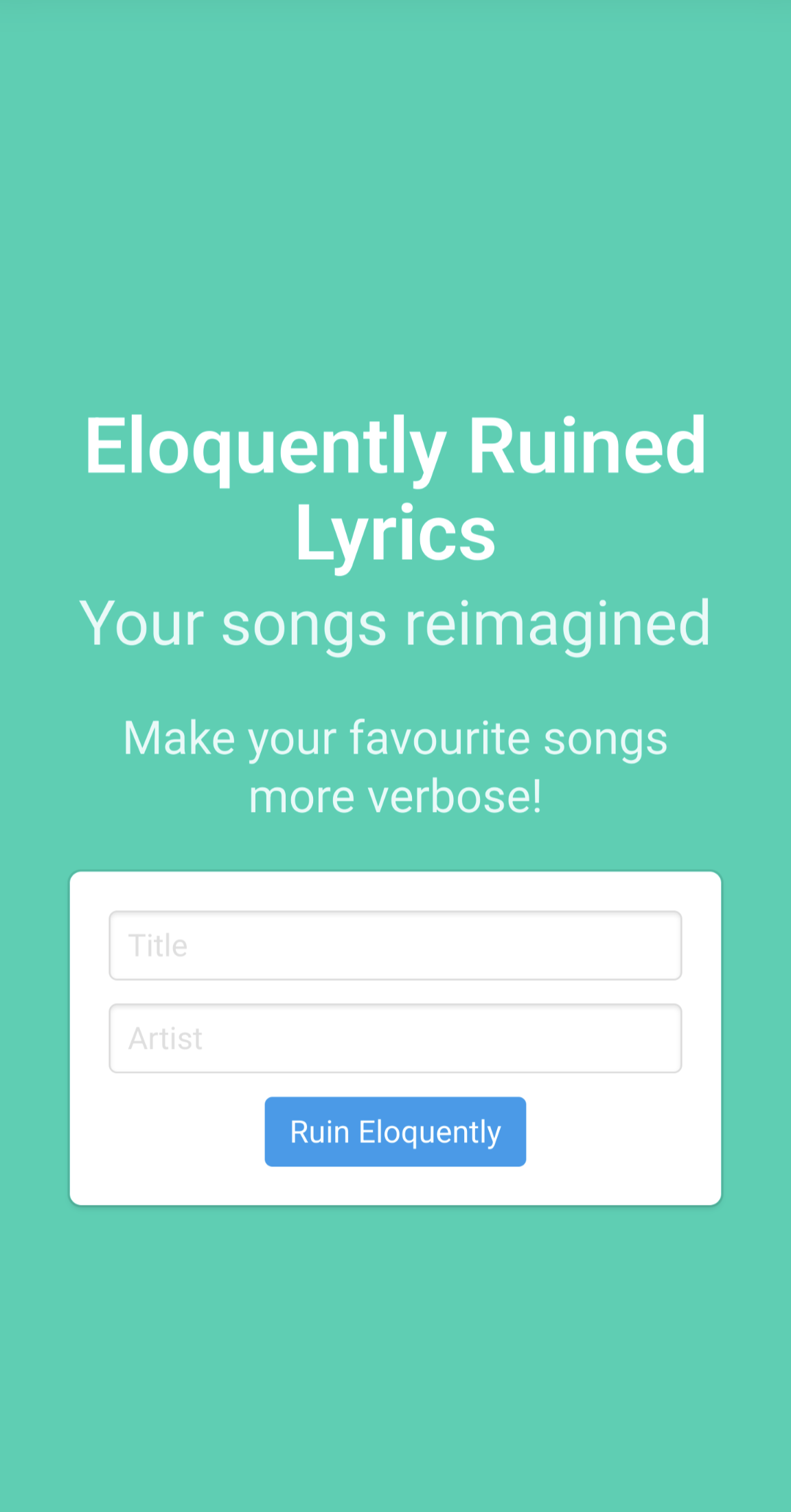 Eloquently Ruined Lyrics | Devpost