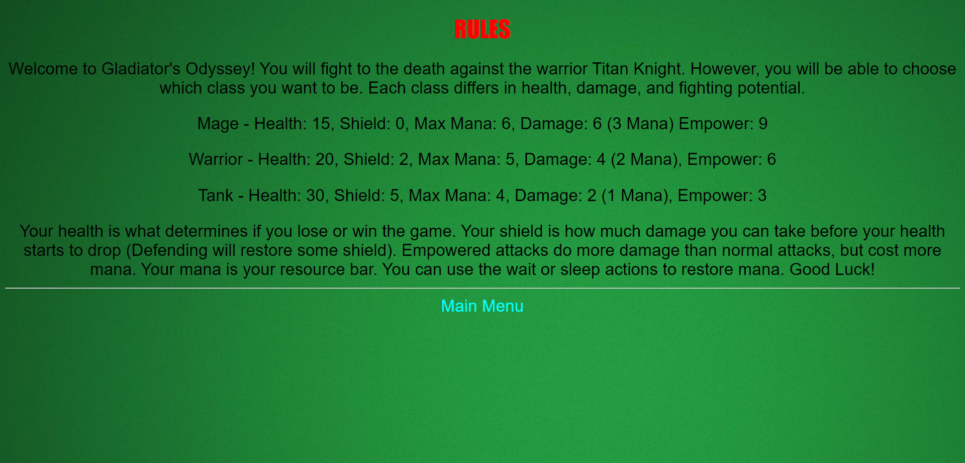 Gladiator's Odyssey | Devpost