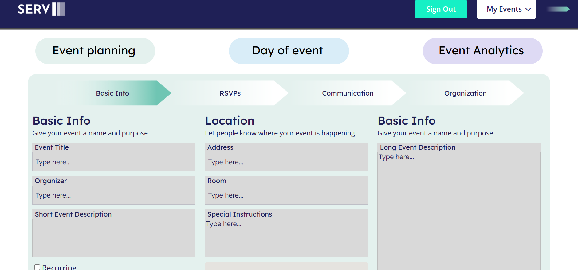 Serv Event Manager | Devpost