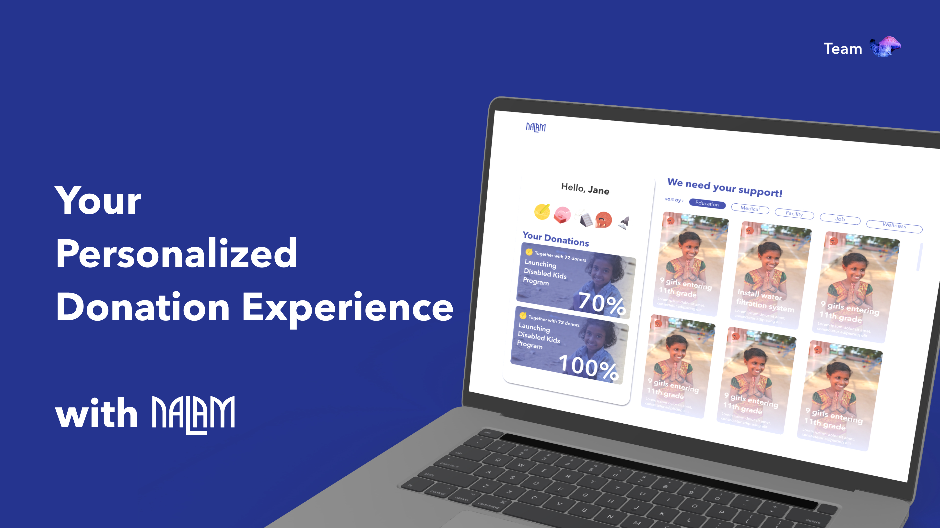 Jellyfish: Your Personalized Donation Experience with NALAM | Devpost