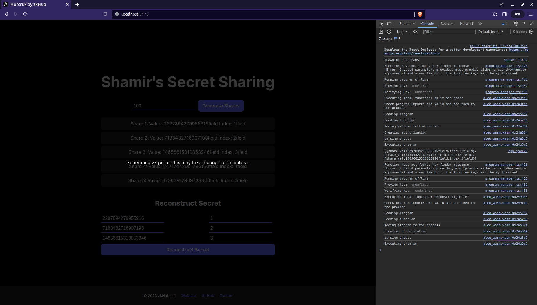 Horcrux - Shamir Secret Sharing in Aleo | Devpost