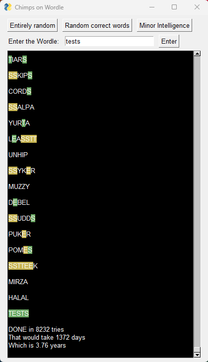 Chimps on Wordle | Devpost