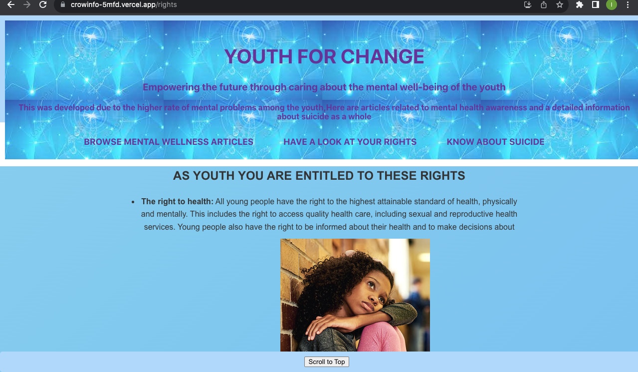 YOUTH FOR CHANGE | Devpost