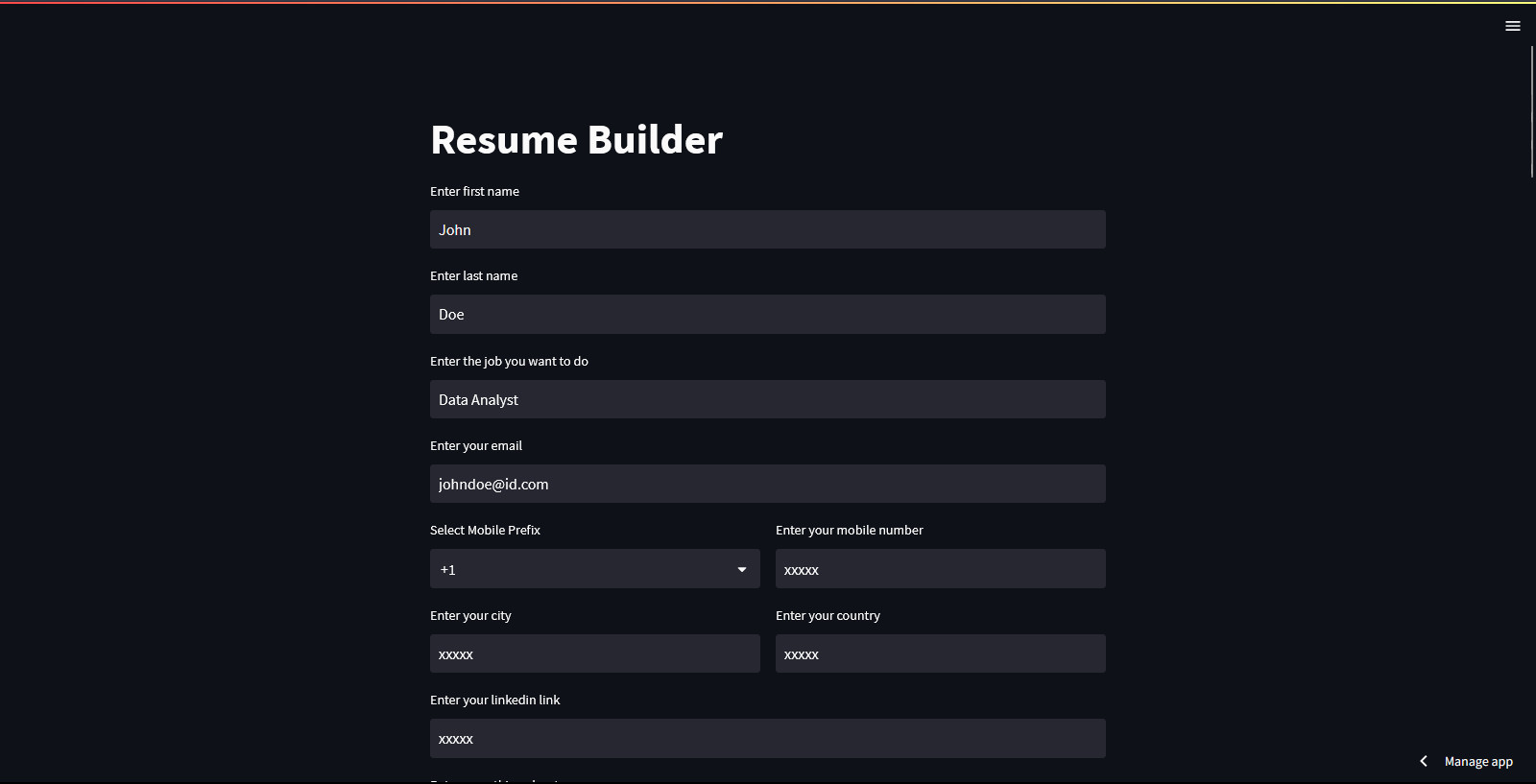 Resume Buidler | Devpost