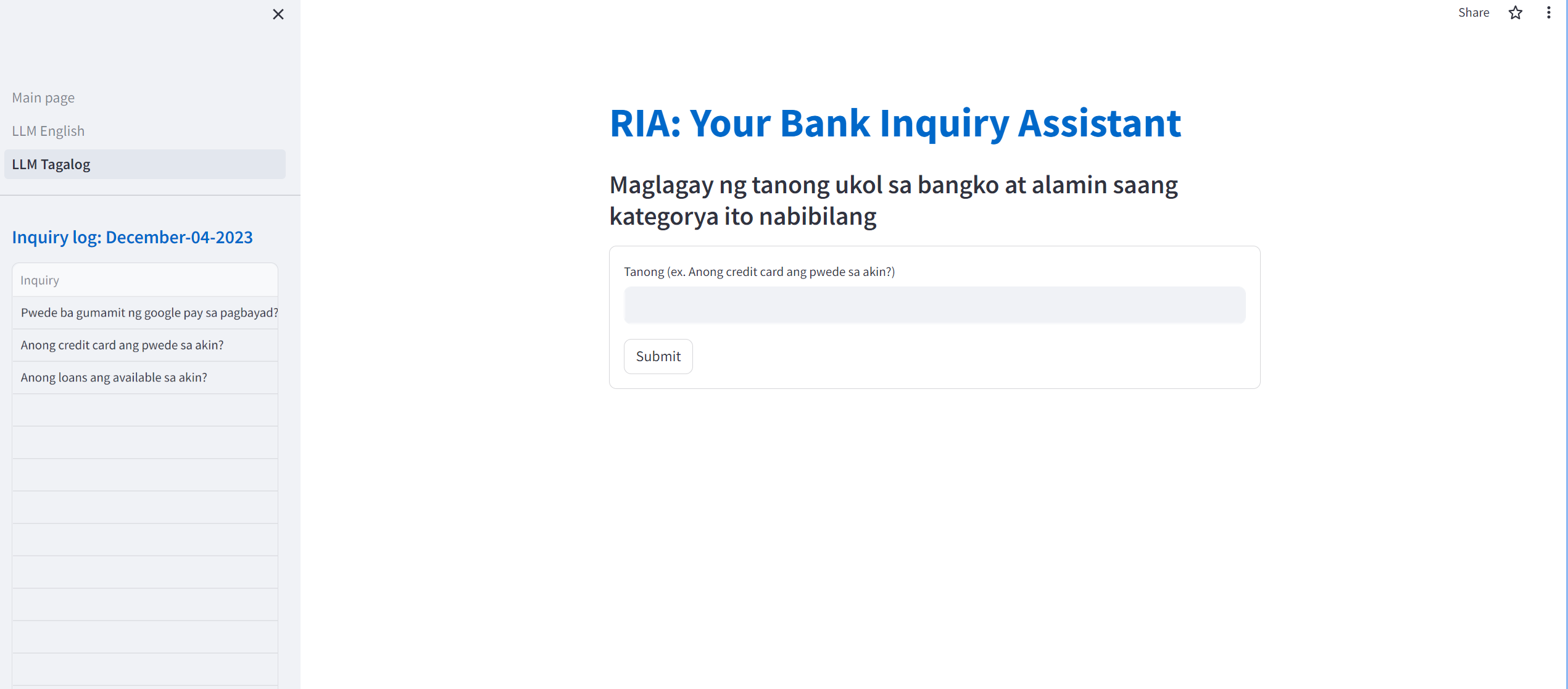 RIA: RCBC Inquiry Assistant | Devpost