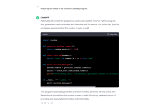 Chat GPT/Useless Program | Devpost